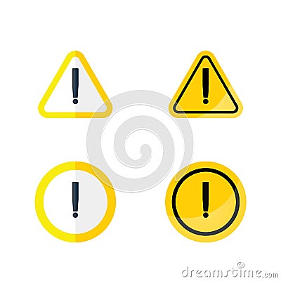 Vector Warning Sign Set Isolated On White Background | CartoonDealer ...