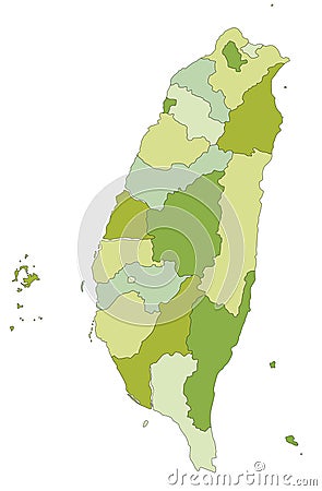 Detailed Editable Political Map With Separated Layers. Taiwan. Vector ...