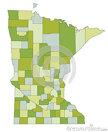 Detailed Editable Political Map With Separated Layers. Minnesota ...