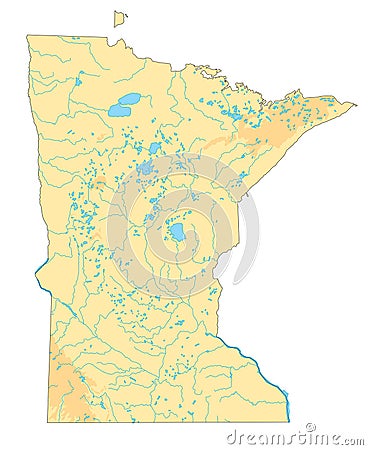 Detailed Minnesota Physical Map. Cartoon Vector | CartoonDealer.com ...