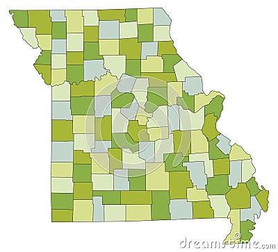 Detailed Editable Political Map With Separated Layers. Missouri. Vector ...