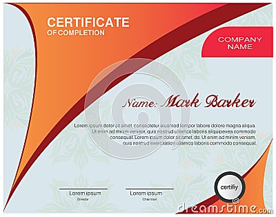 Company Achievement Certificate With Attested Logo Cartoon Vector ...