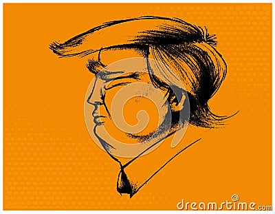 Donald Trump Side Profile Caricature Vector Illustration ...
