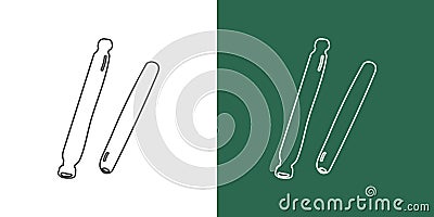 Wooden Claves Line Drawing Cartoon. Percussion Instrument Claves ...