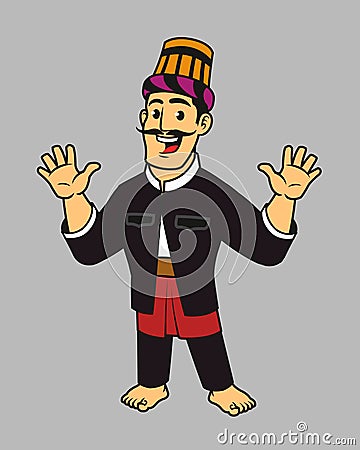 Indonesian Native Aceh Tribe Man And Woman In Traditional Costume ...