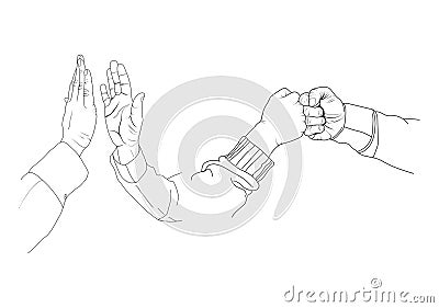 Fist Bump, High Five, Hand Sketch, High Five Sketch, Body Language ...