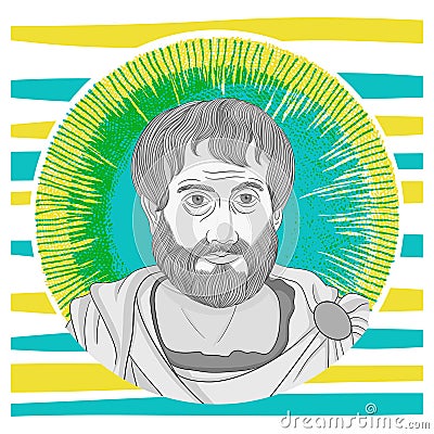 Thales Of Miletus Line Art Portrait Stock Photo | CartoonDealer.com ...