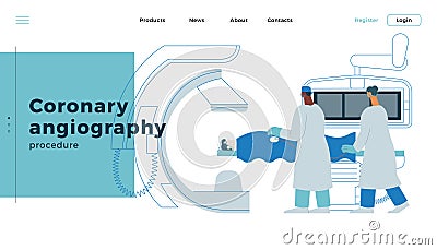 Coronary Angiography Procedure. Medical Equipment. Doctor And Nurse ...
