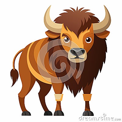 Print Handsome Bison Clipart Vector Illustration Of Majestic American ...