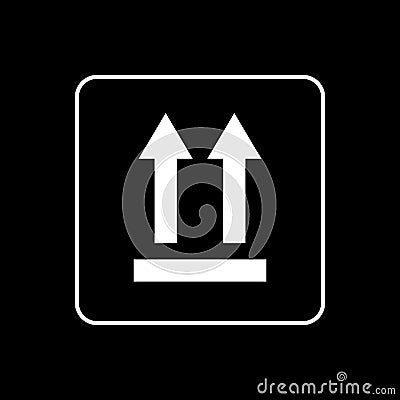 Two Side Up Arrows Symbol Warning Sign. Packaging Symbol Sticker For ...