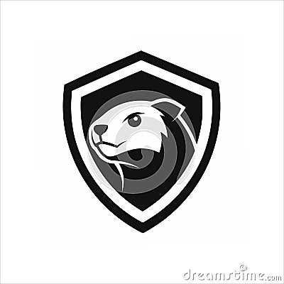 Gopher Head Shield Silhouette Mascot Logo Design Cartoon Vector ...