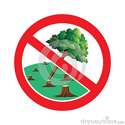 Do Not Cut Trees Sign Vector Illustration | CartoonDealer.com #149961722