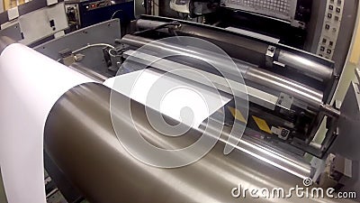 Print Press Roll Paper Goes through the Rollers Stock Footage - Video ...