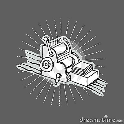 Print Shop Logo Desktop Printing Machine Stock Vector - Image: 49817320