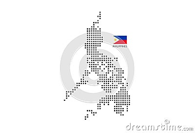 Vector Square Pixel Dotted Map Of Philippines Isolated On White ...