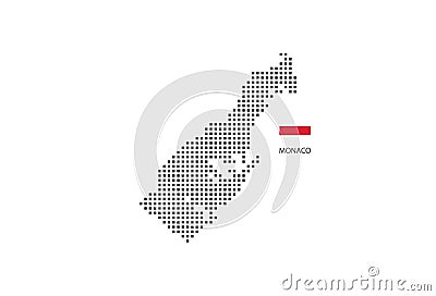 Vector Square Pixel Dotted Map Of Monaco Isolated On White Background ...