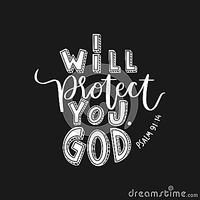 Printable Scripture Lettering On Black Background Vector Illustration ...