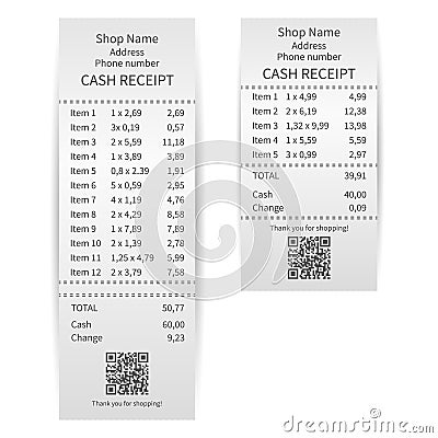 Printed Receipts Cartoon Vector | CartoonDealer.com #252668729