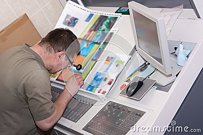 Printer Checking A Print Run Stock Photos - Image: 9039083