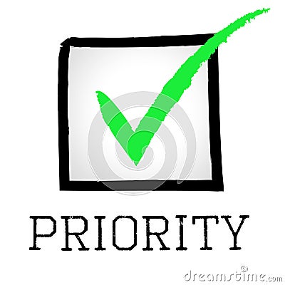 Priority Tick Shows Correct Mark And Preference Royalty-Free Stock ...