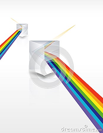 Spectrum Prism on White Vector Stock Vector - Illustration of beam ...