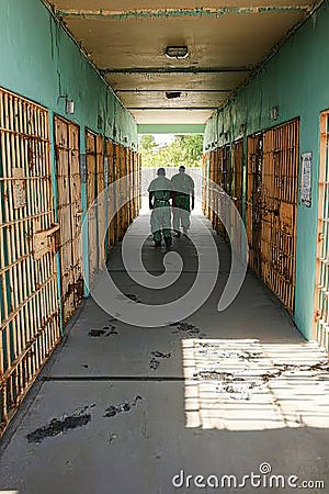 Prison Hallway, Inmates Walking In Line, Correctional Facility ...