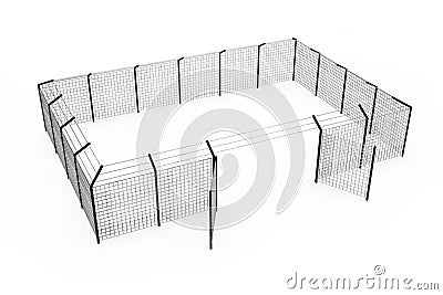 Prison Jail Fence As Security Perimeter. 3d Rendering Royalty-Free ...