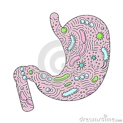 Probiotics Illustration Doodles. Drawing Of Bacteria. Microorganism ...
