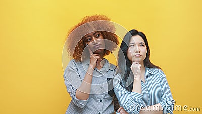 Problem Solving Concept. Two Young Women Questioning Chioces they Have ...