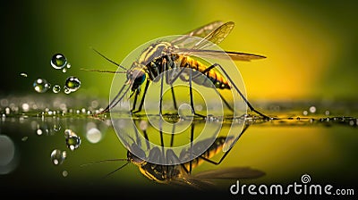 Proboscis Mosquito In Water Royalty-Free Illustration | CartoonDealer ...