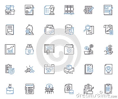 Process Flowchart Line Icons Collection. Diagram, Workflow, Sequence ...