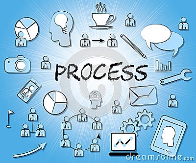Process Icons Means Undertaking Task And Processing Stock Photography ...