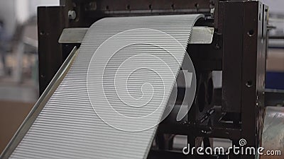 The Process Of The Machine For Crimping Metal Sheets. The Camera Is In ...