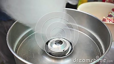 The Process of Making Cotton Candy on the Street. Stock Video - Video ...