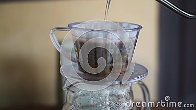 The Process Making Drip Coffee Stock Video - Video of hand, dripper ...
