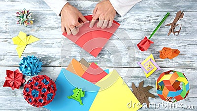 Process of Making Origami Figure. Stock Video - Video of fingers ...