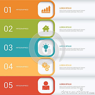 Process Steps Labels Vector Infographics Mockup Template ...