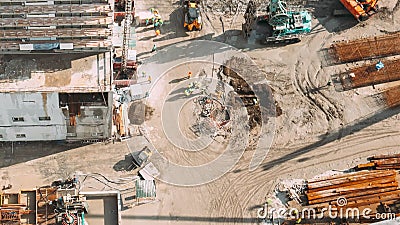 Processing of Metal Structures Building Skeleton at Construction Site ...