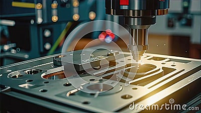 Processing A Metal Workpiece On A CNC Milling Machine, Working In A ...