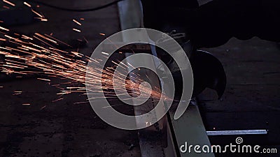 Processing the Weld with a Grinding Machine. Stock Video - Video of ...