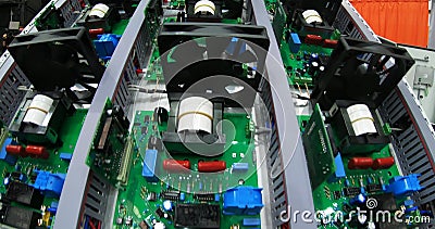 Processor Chip and Cooler Fan on the Motherboard. High-tech Processing ...