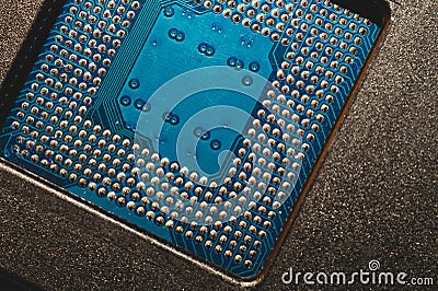 Processor Pins Macro. Computer Motherboard Close Up. Cpu Pins On A ...
