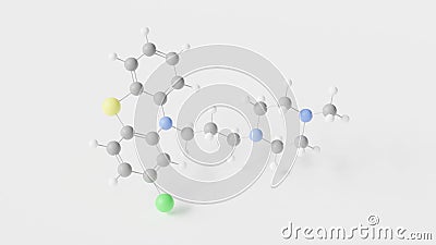 Prochlorperazine Molecule 3d, Molecular Structure, Ball And Stick Model ...