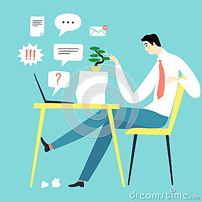 Procrastination Worker Cartoon Illustration | CartoonDealer.com #141024035