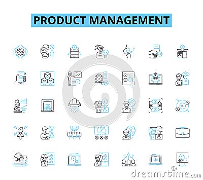 Product Management Linear Icons Set. Strategy, Roadmap, Prioritization ...