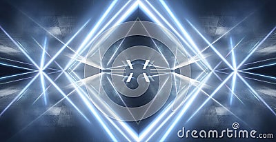 Abstract Blue Background With Rays Of Neon Light, Spotlight, Reflection ...