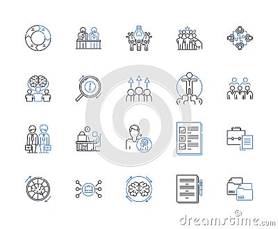 Production Planning Line Icons Collection. Efficiency, Optimization ...