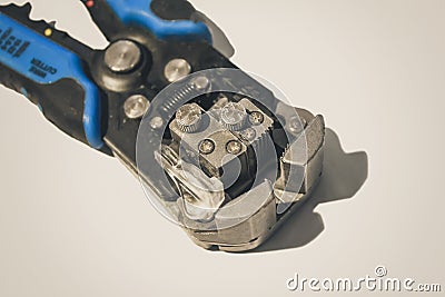 Professional Blue Wire Strippers Isolated On White Background. Tool For ...