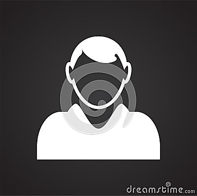 Profile Icon On Black Background For Graphic And Web Design, Modern ...