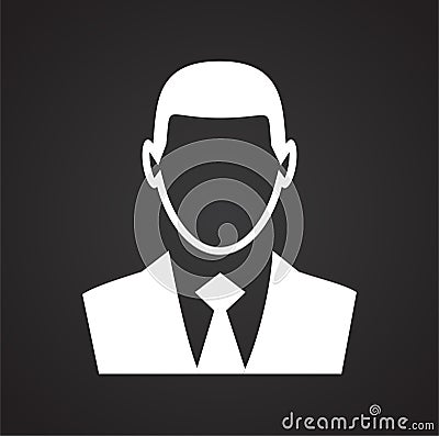 Profile Icon On Black Background For Graphic And Web Design, Modern ...